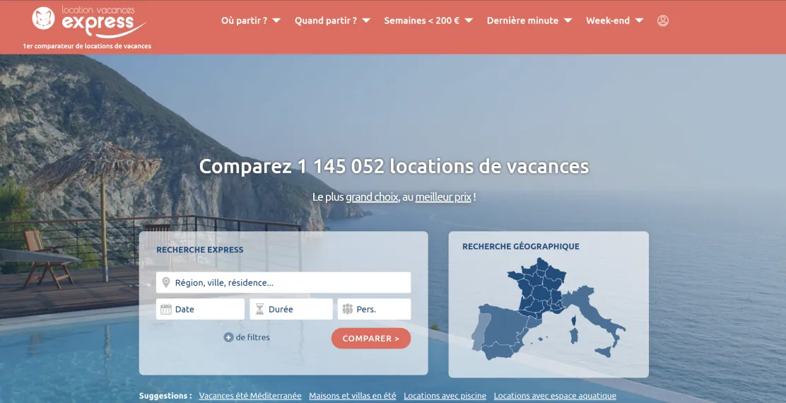 location vacances express dashboard