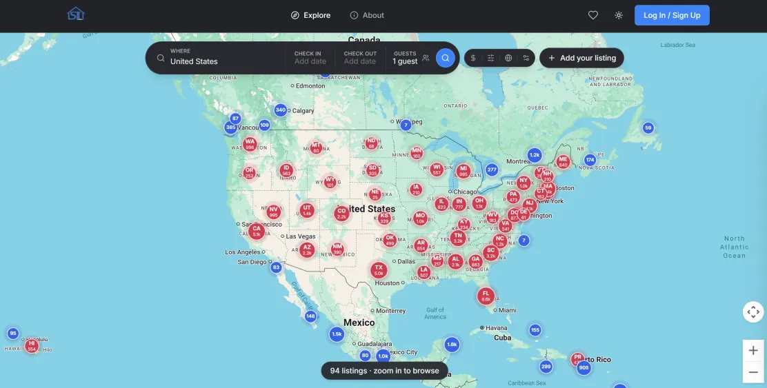 Dashboard of staythere.ai
