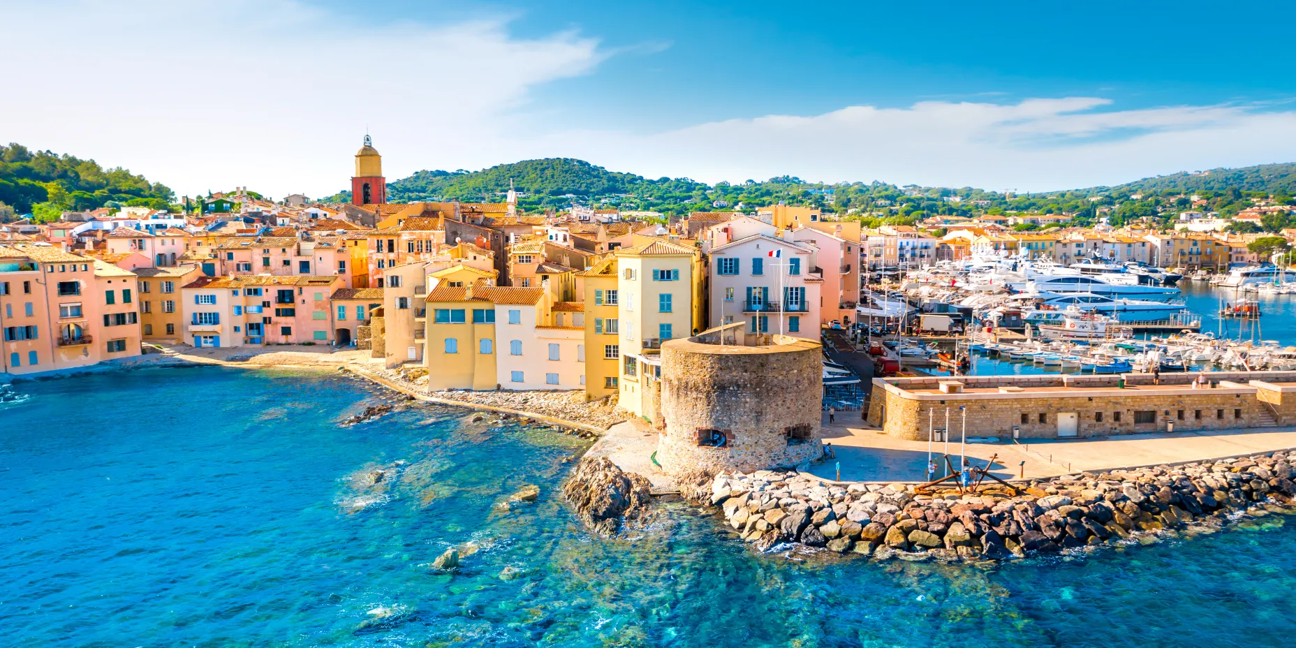 Aerial shot of Saint Tropez