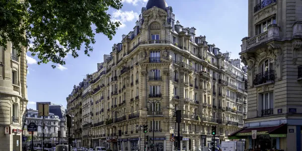 Buildings in Paris in sunny weather